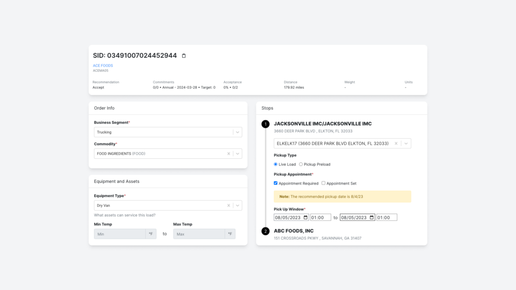 Tender Acceptance Analytics - Freight Science