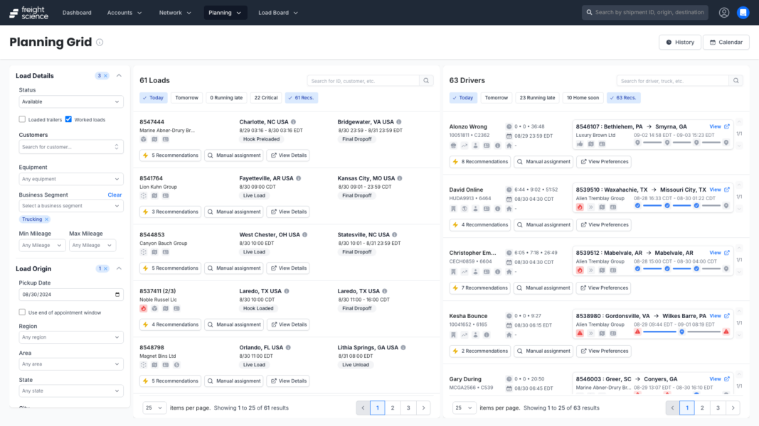 Freight Science Platform Optimize Trucking Operations