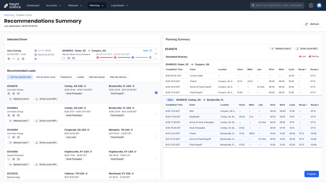 Planning - Freight Science